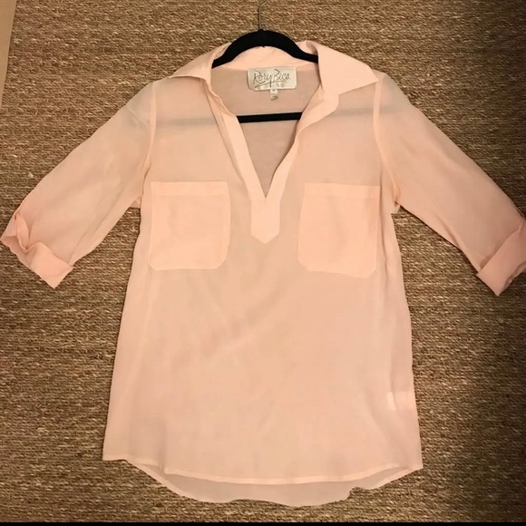 Rory Beca | Tops | Rory Beca Light Pink Silk Blouse | Poshmark